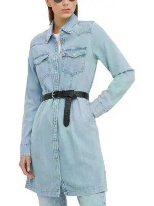 LEVI'S Buttoned Denim Shirt Dress - Blue