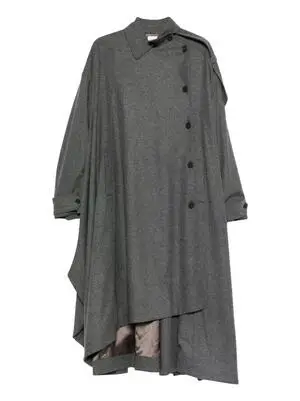 THE NINA STUDIO Asymmetric Hem Coat - Grey