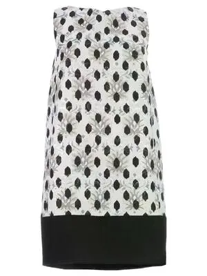 Giambattista Valli Polkadot Brocade Shift Dress - White