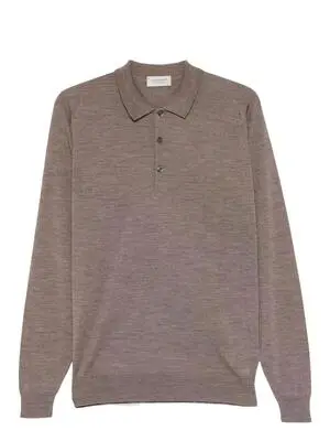 John Smedley Long-sleeved Polo Shirt - Brown