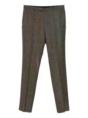 Paul Smith Checked Wool Trousers - Brown