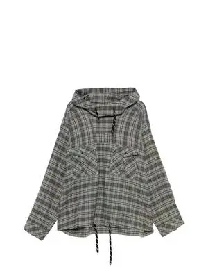 Martine Rose Check-pattern Hoodie - Grey