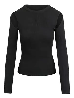 AGOLDE Cut-Out Long-Sleeve Ribbed Top