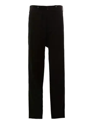 AGANOVICH Straight Wool Trousers - Black