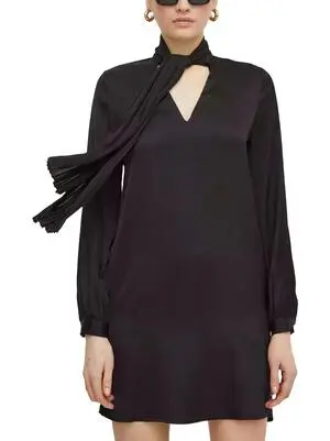 Liu Jo Pleated Tie Mini Dress - Black