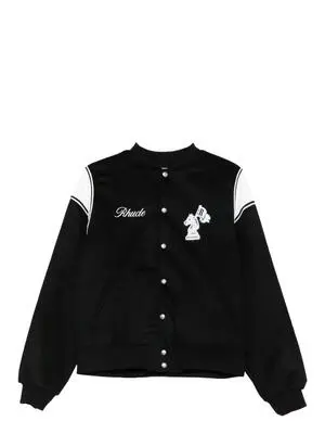 Rhude Logo-embroidered Bomber Jacket - Black