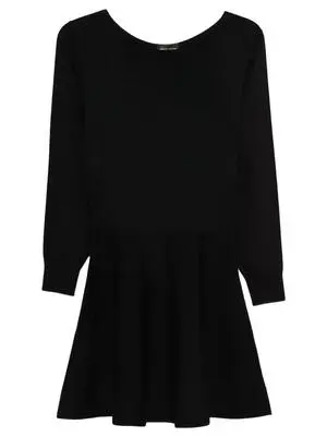 ROBERTO COLLINA Long-sleeved Wool Dress - Black