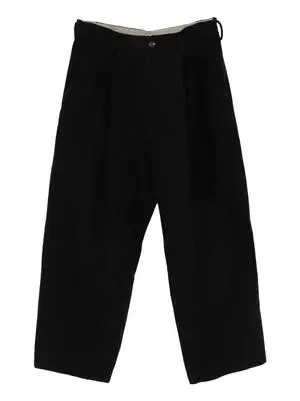 ZIGGY CHEN Pleated Drop-crotch Trousers - Black