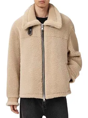 ALLSAINTS Vernon Shearling Jacket - Feather Taupe