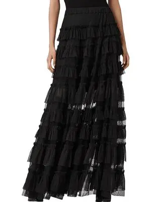 ALLSAINTS Aude Ruffle Skirt - Black