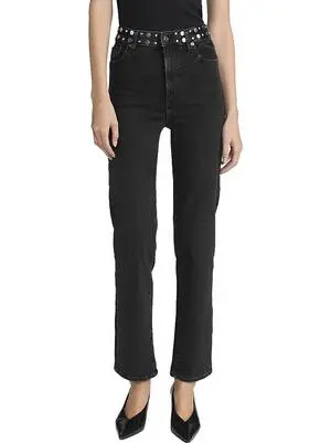 FRAME Le Sleek Straight High-rise Jeans - Meteor