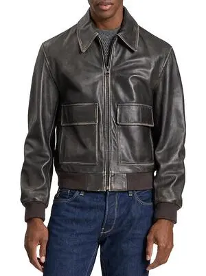 Ted Baker London Leather Jacket - Brown