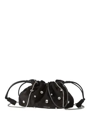 Veronica Beard Crystal-embellished Suede Bag - Black