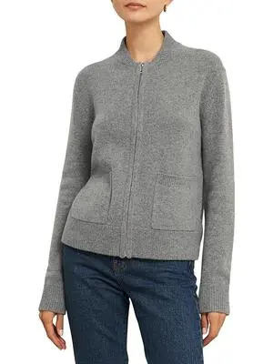 HOBBS LONDON Bonnie Knitted Jacket - Mid Grey Melange