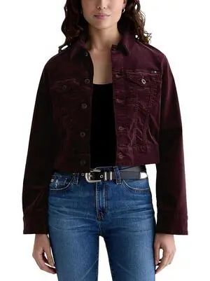 Ag Isa Cropped Trucker Jacket - Winery