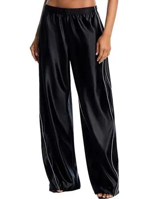 Alexander Wang Mid-rise Trackpants With Reflective Piping - Black