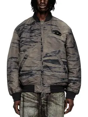 DIESEL® J-kepes-dlbz Printed Bomber Jacket - Black/denim