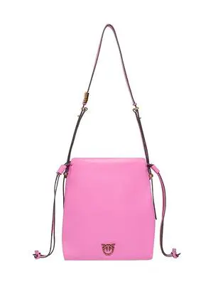 Pinko Slouchy Mini Leather Shoulder Bag - Pink