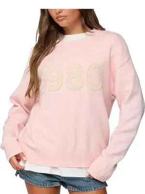 EDIKTED 1980 Oversized Sweater - Light-pink