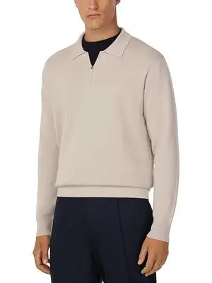 Boggi Milano Superfine Merino Wool Knitted Polo Shirt Exclusive - Sand