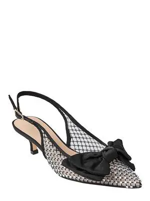 Jack Rogers Debra Embellished Kitten Heel Slingback Pumps - Black/black