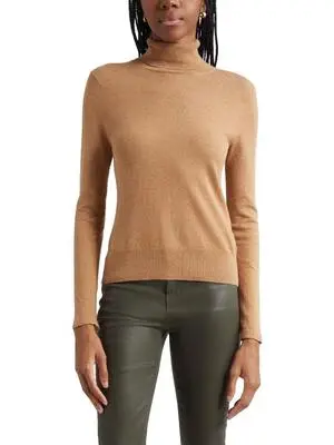 L'Agence Flora Poplin Cuff Sweater - Chestnut/white