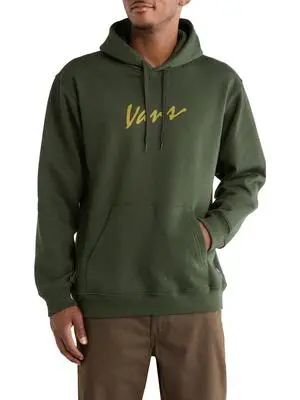 VANS Scripted Logo Cotton-Blend Hoodie Dried Kelp