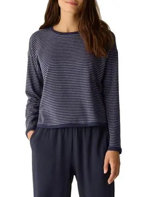 Eileen Fisher Stripe Long-sleeve Top - Ink