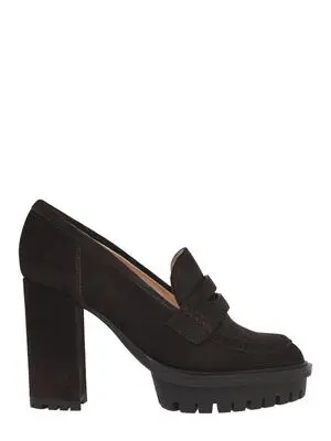 GIANVITO ROSSI Suede Moccasin With Platform And Chunky Heel