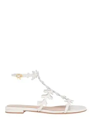 GIANVITO ROSSI Ocean Flat Sandals - White - Glossy Nappa