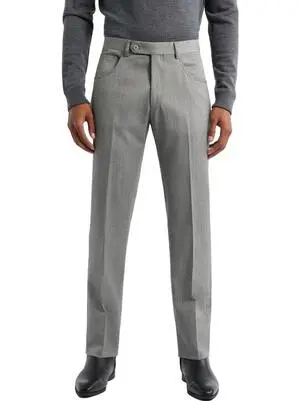 Zanella Parker Stretch Wool Trousers - Light Grey