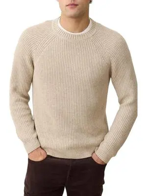 Marine Layer Inverness Rib Crewneck Sweater - Oatmeal