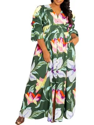 BUXOM COUTURE Floral Maxi Dress