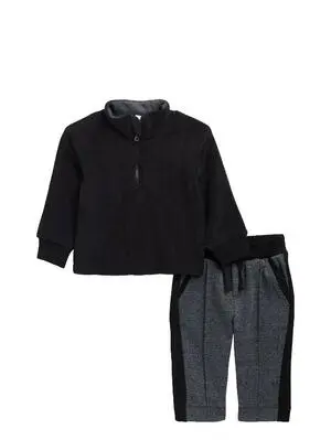 Splendid Fleece Pullover And Herringbone Pants Set - Black