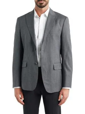 DANIEL HECHTER Wool Blend Herringbone Sport Coat - Grey