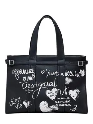 Desigual Faux Leather Tote - Black