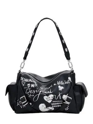 Desigual Faux Leather Shoulder Bag - Black