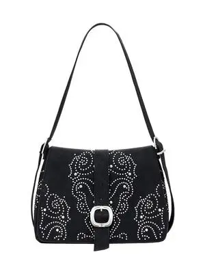 Desigual Studded Faux Leather Crossbody Bag - Black