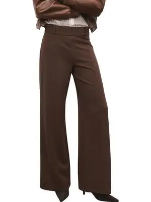 MANGO High-Waisted Straight Leg Trousers