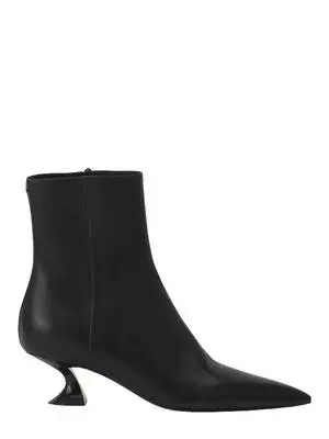 LANVIN Midnight Step Leather Ankle Boots - Black