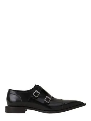 LANVIN Monk Shoes In Glossy Leather - Black