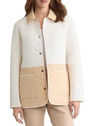 Jones New York Quilted Barn Jacket - Jones White/cafe Au Lait