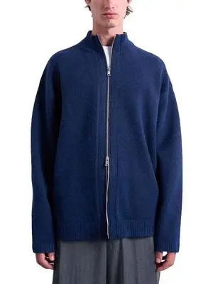 Topman Zip-up Cardigan - Navy