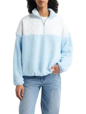 HAPPY CAMP3R Sprinkle Aria Half-zip Fleece Pullover - Ice Blue