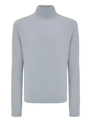 Canali Nuvola Brianza Seamless Pure Wool Turtleneck - Green