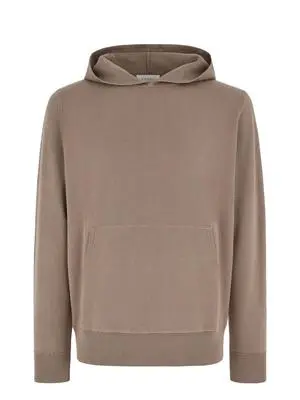 Canali Hooded Beechwood-blend Stitch Sweatshirt - Beige