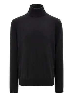 Canali Garment-Dyed Cashmere Turtleneck Black