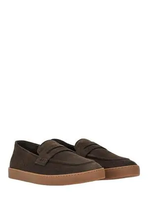 Canali Suede Penny Loafer - Brown