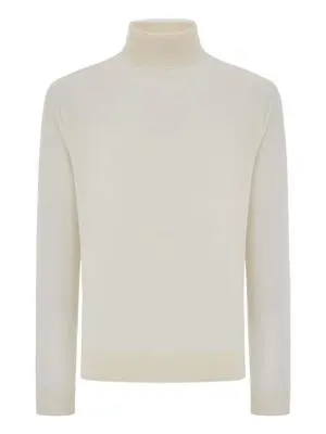 Canali Seamless Pure Wool Turtleneck - White