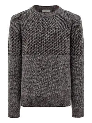 Canali Wool And Alpaca Blend Crew Neck Sweater - Brown